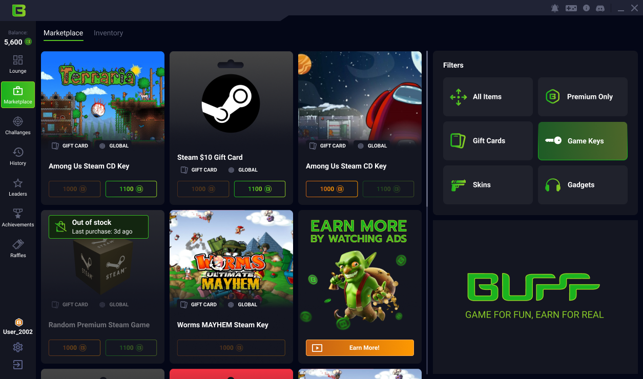 Passionate Gamer? Let Buff Spoil You