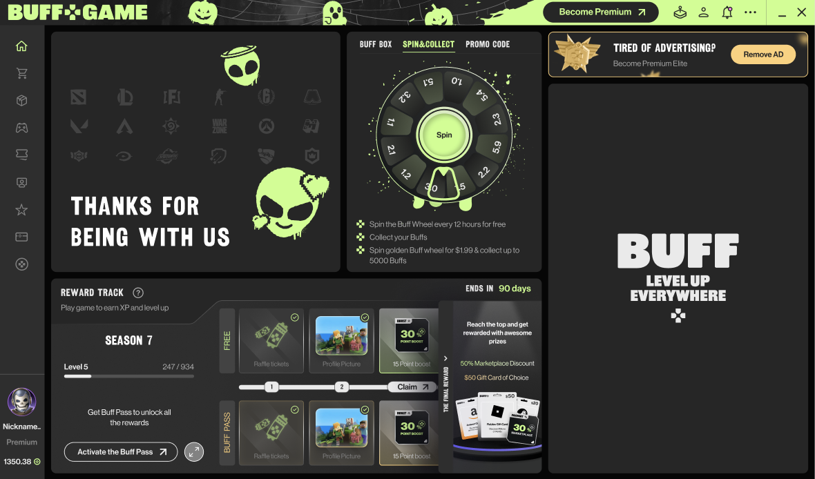 Redeem Your Buff Points for Real Rewards